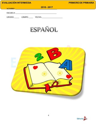 Evaluacion intermedia primero de primaria | DOCX