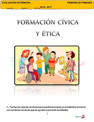 Evaluacion intermedia primero de primaria | DOCX
