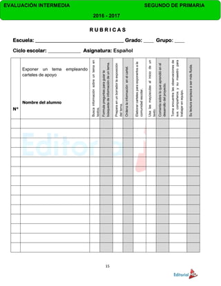 Evaluacion intermedia segundo de primaria | PDF