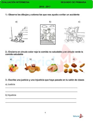 Evaluacion intermedia segundo de primaria | PDF