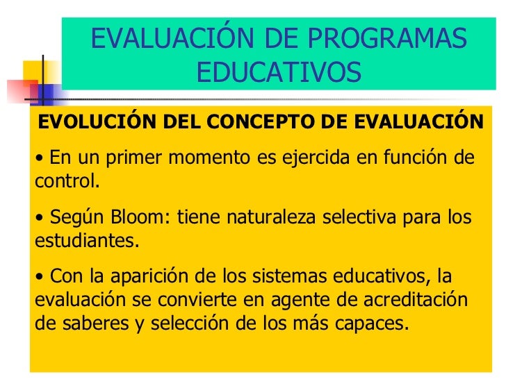Evaluacion programas educativos