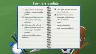 Evaluarea ca metode didactica in invatamant | PPTX