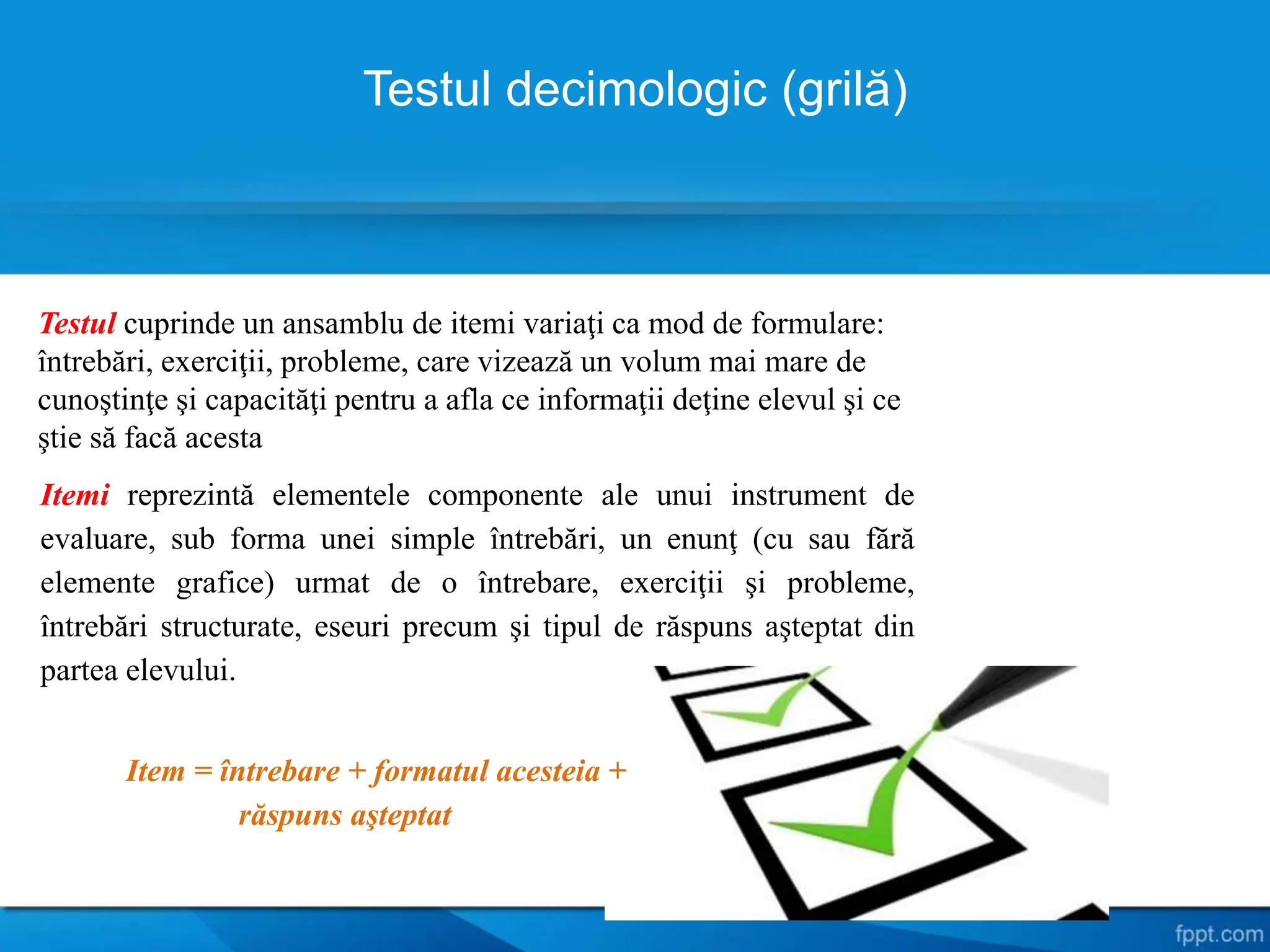 Evaluarea didactica in procesul educational | PPT