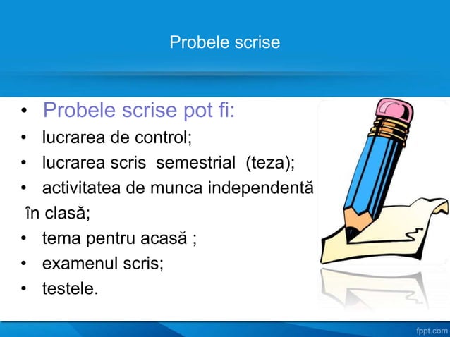 Evaluarea didactica in procesul educational | PPT