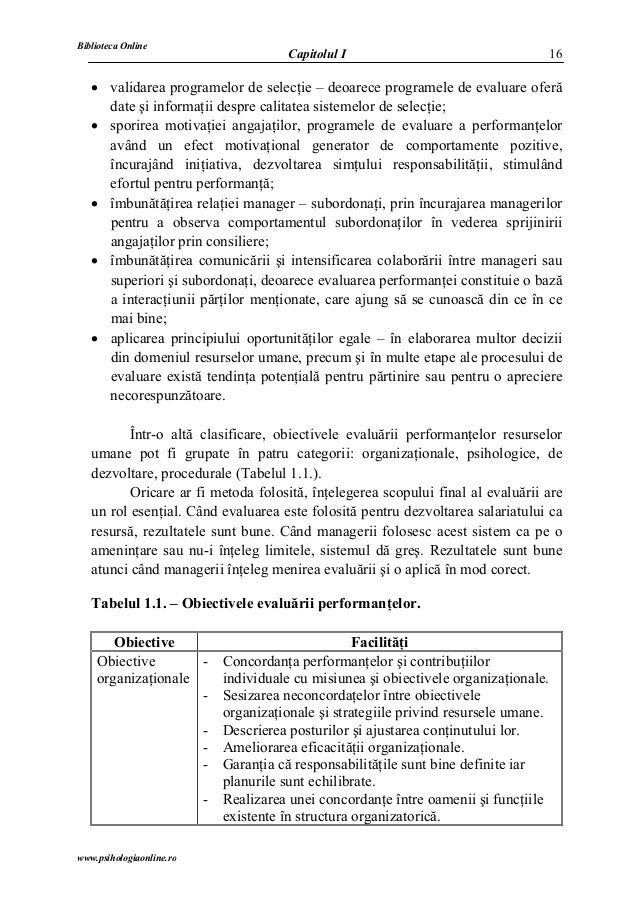 Evaluarea performantei