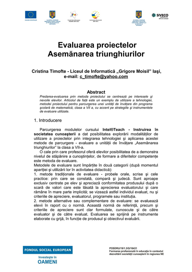 Evaluarea proiectelor 2 | PDF