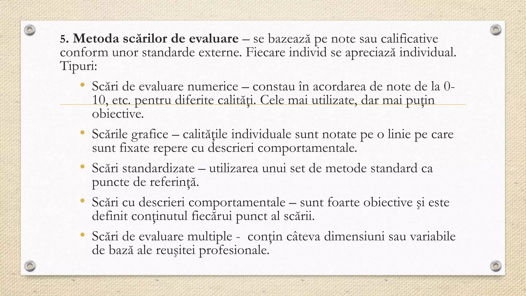 Evaluarea resurselor umane | PPTX