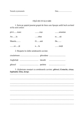 Evaluare grupuri optional | PDF