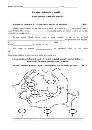 Evaluare munti dealuri_podisuri | PDF