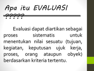 Evaluasi Administrasi Pendidikan | PPTX