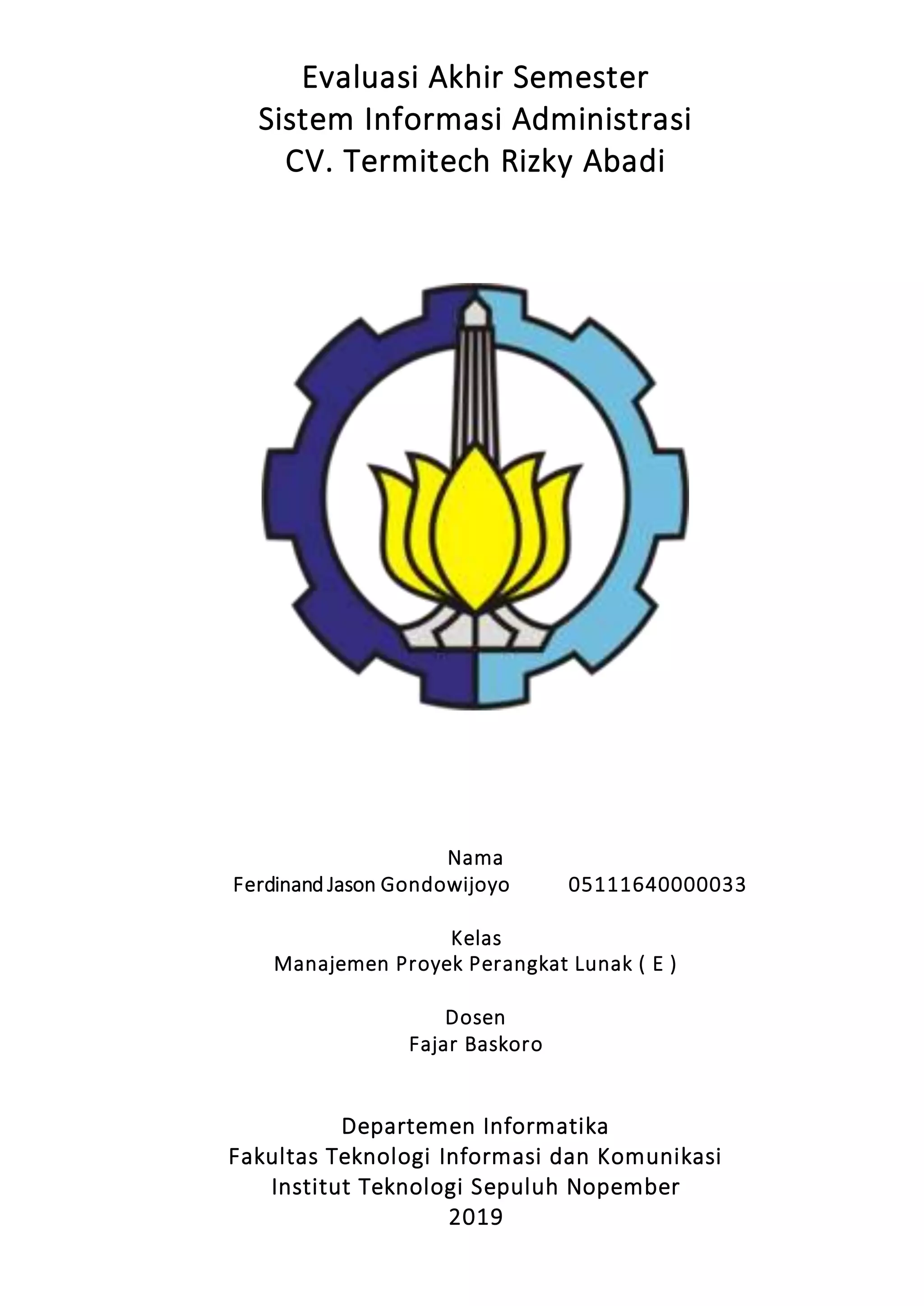 Evaluasi Akhir Semester - MPPL - Sistem Informasi Administrasi CV ...