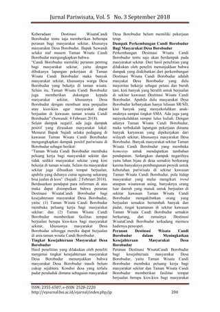 Evaluasi dampak pariwisata terhadap sosial ekonomi masyarakat lokal | PDF