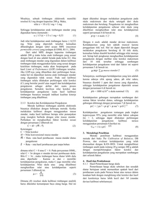Evaluasi kinerja alat neraca mettler xp.205 dengan metode kalibrasi | PDF