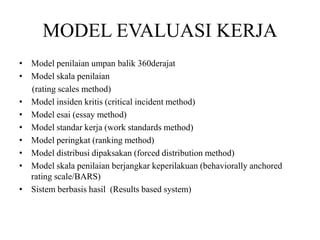 Evaluasi Kinerja Pertemuan sesi ke enam, | PPT