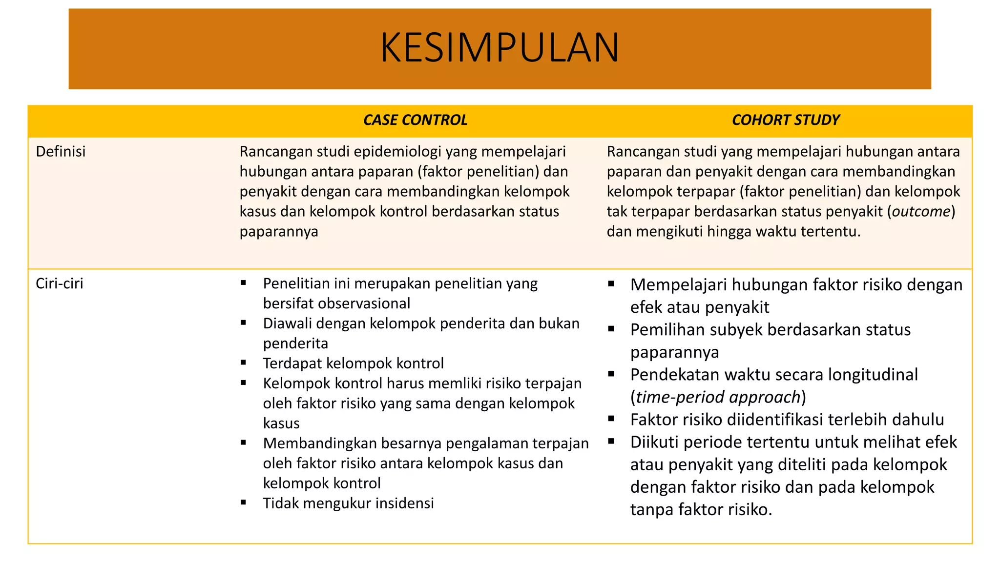 Evaluasi Literatur : Case Control Study dan Cohort Study | PPTX