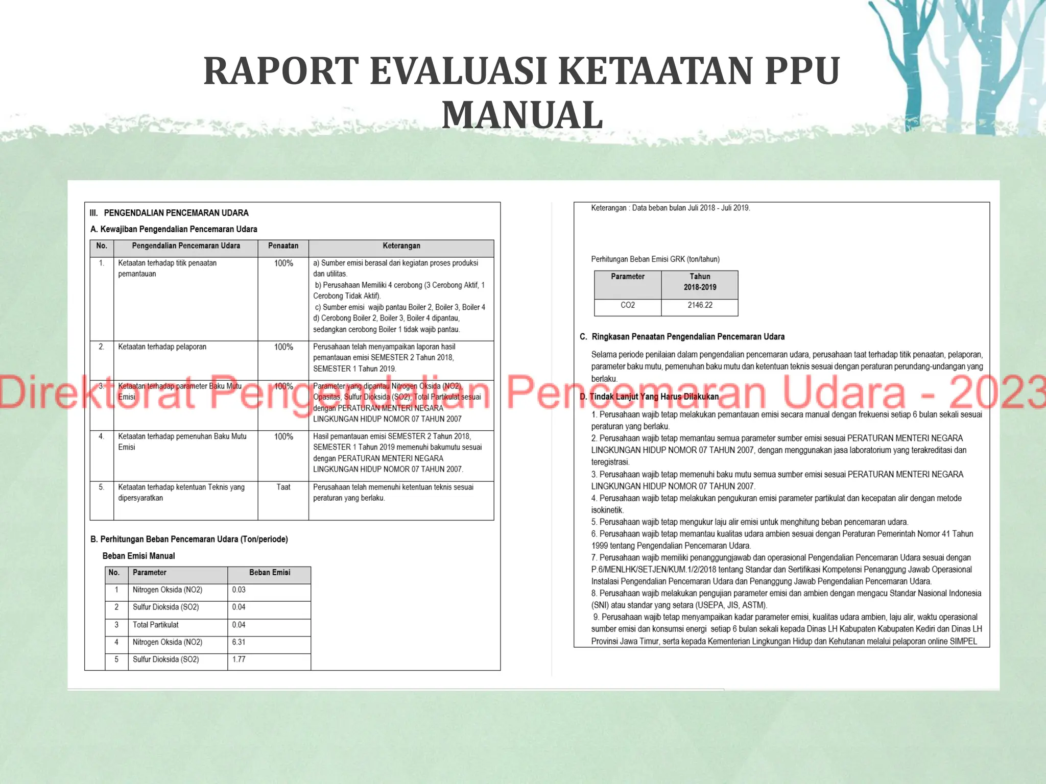 Evaluasi Mandiri Pemantauan Pencemaran Udara (PPU) | PDF
