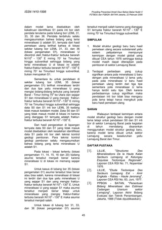 Evaluasi model struktur geologi dan pola mineralisasi uranium sektor ...