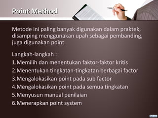 Integrasi dan Pemeliharaan Sumber Daya Manusia - Evaluasi pekerjaan | PPT