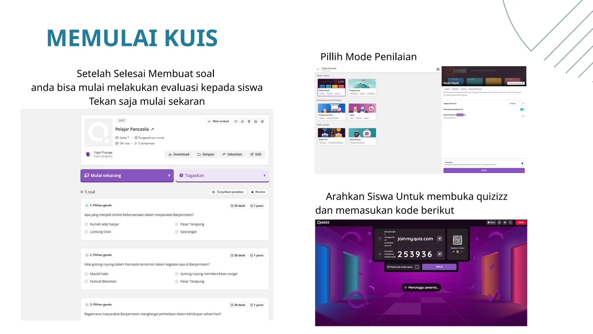 Evaluasi Pembelajaran Menggunakan Quizizz.pptx
