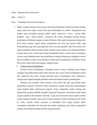 Evaluasi pembelajaran ( khaerul syabar 0707674 ) | PDF