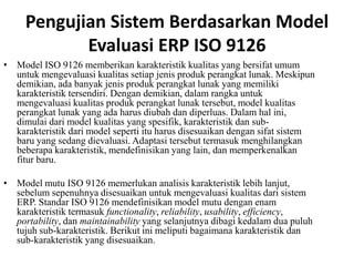 penerapan erp pada sistem informasi berdasarkan iso 9126 | PPTX
