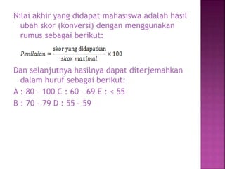 Format dan scoring rubric penilaian | PPTX