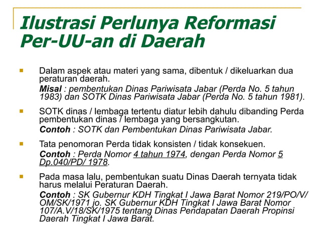 Evaluasi Peraturan Per-UU-an di Daerah | PPT