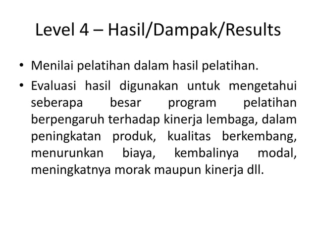 Evaluasi program pelatihan oleh Eli Rustinar, M. Hum | PPTX