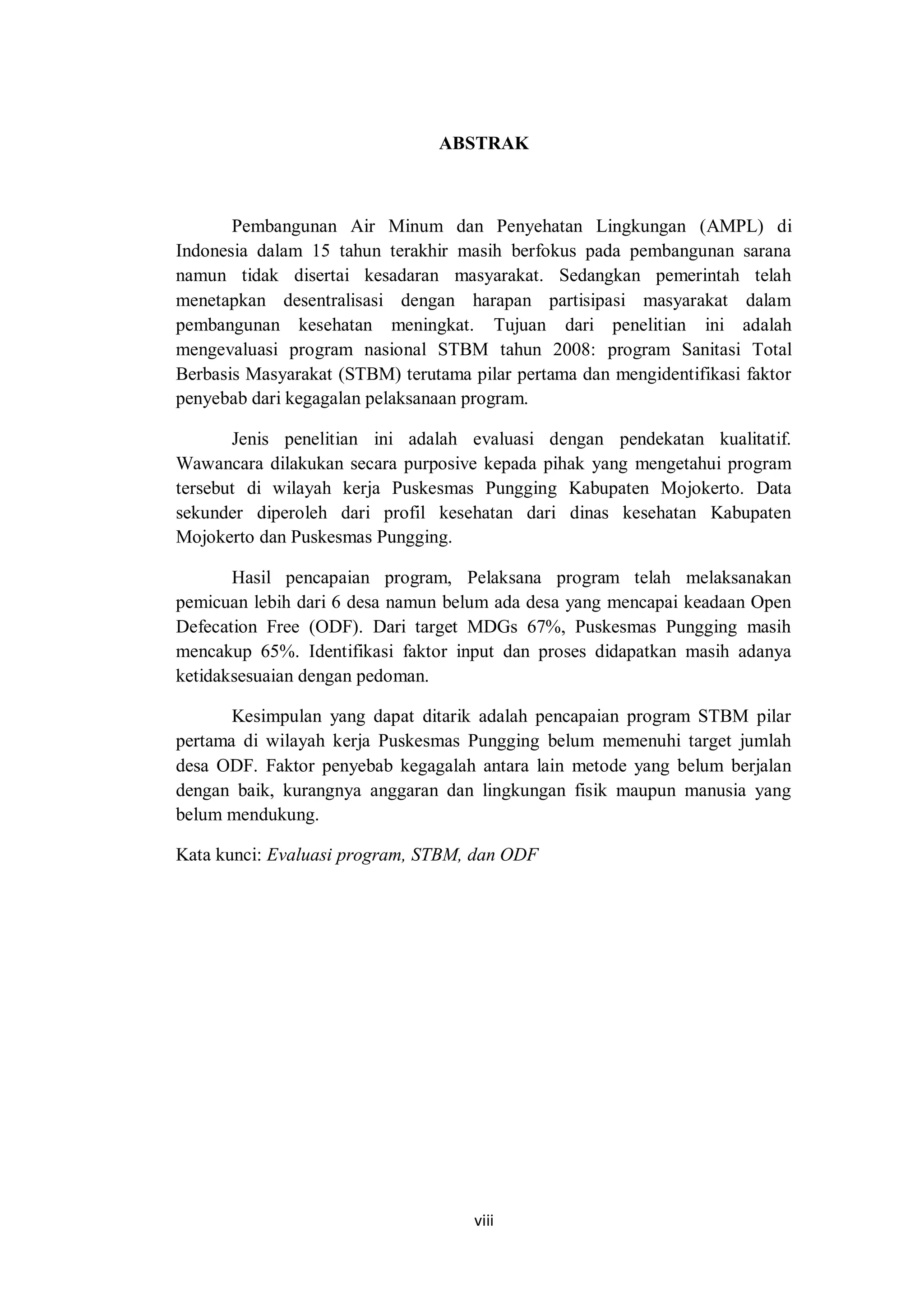 Evaluasi program stbm | PDF