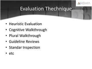 Evaluasi user interface | PPTX