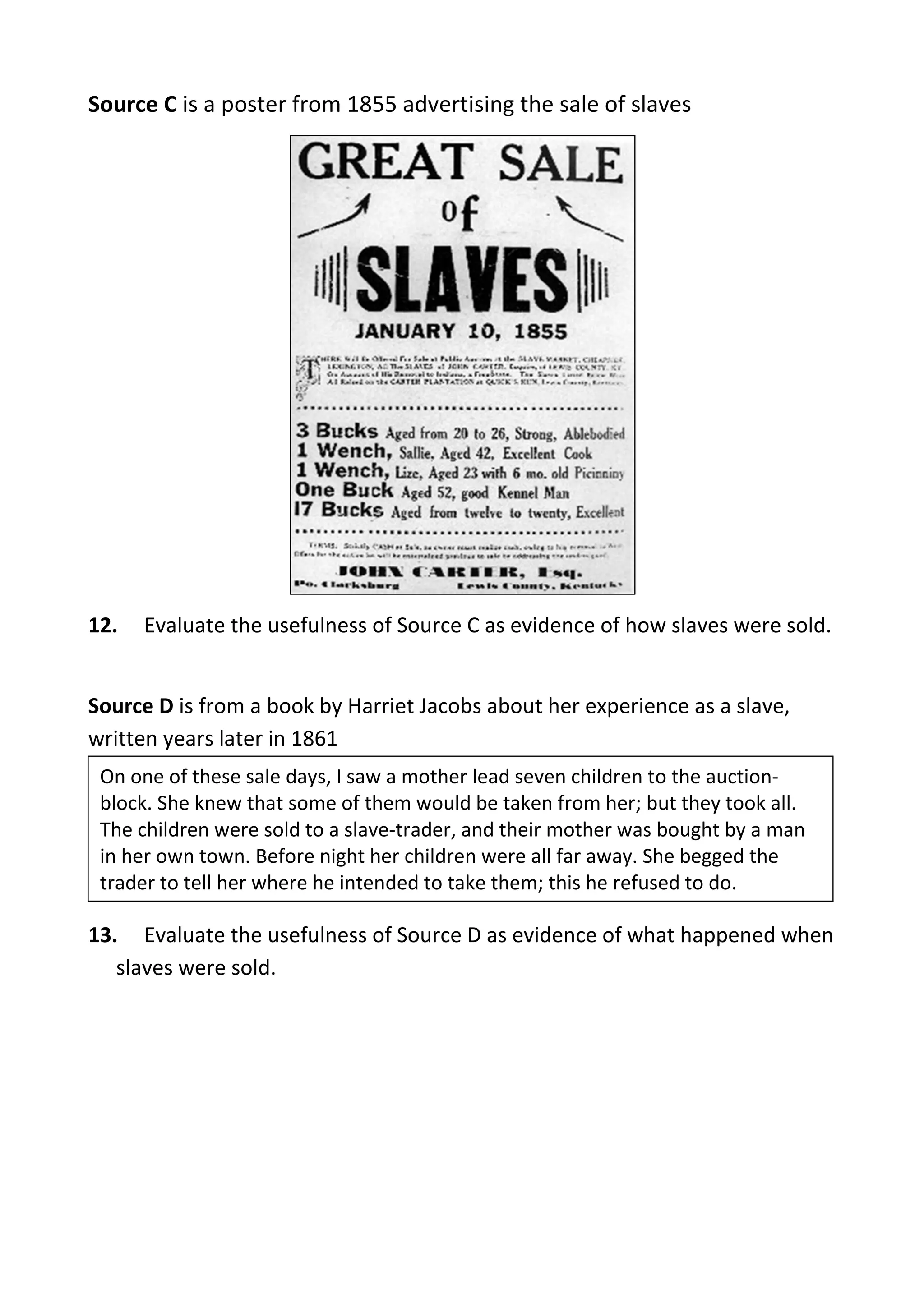 Example National 5 History questions - Evaluate the usefulness | PDF