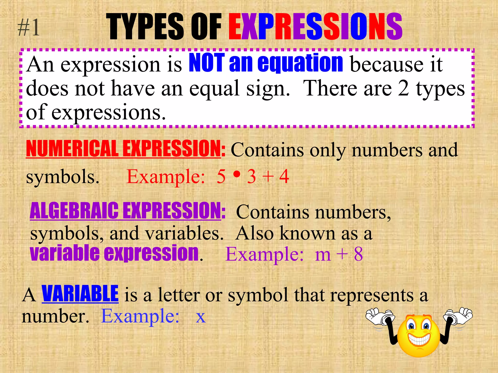 Evaluating Algebraic Expressions | PPT