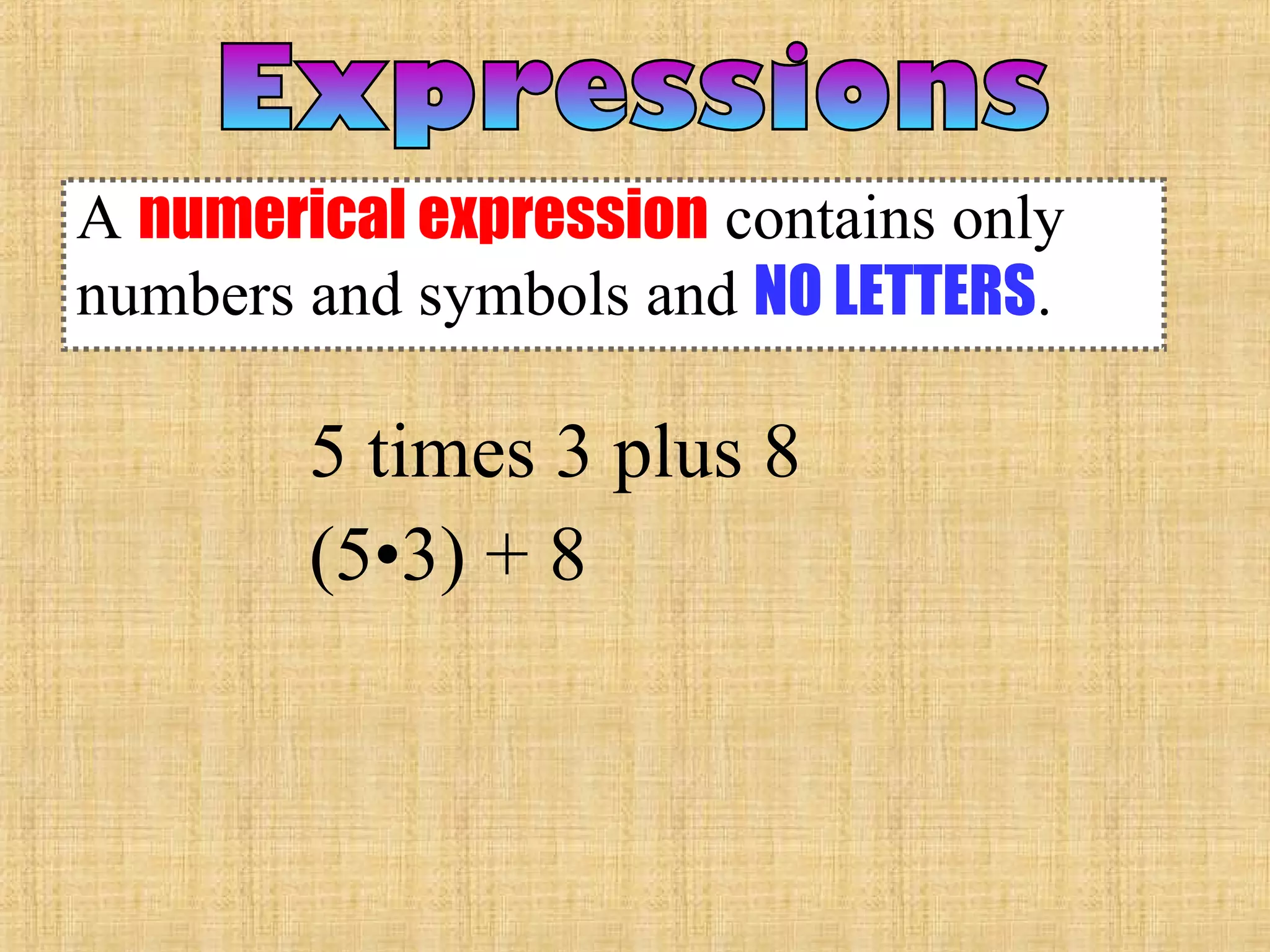 Evaluating Algebraic Expressions | PPT