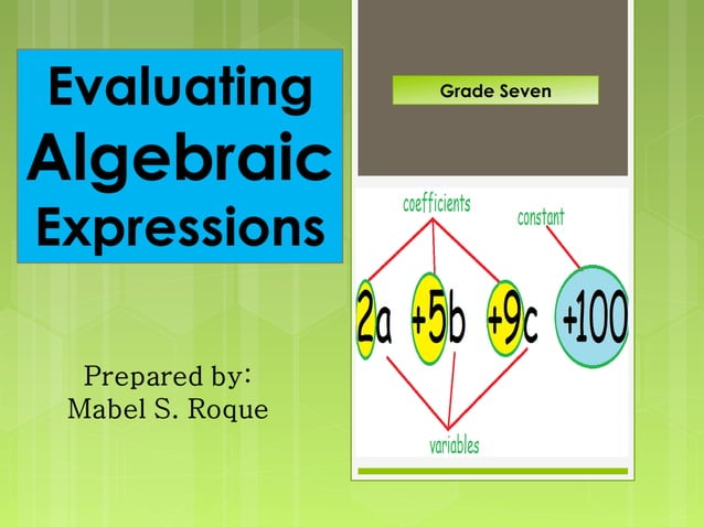 Evaluating Algebraic Expressions | PPT | Programming Languages | Computing