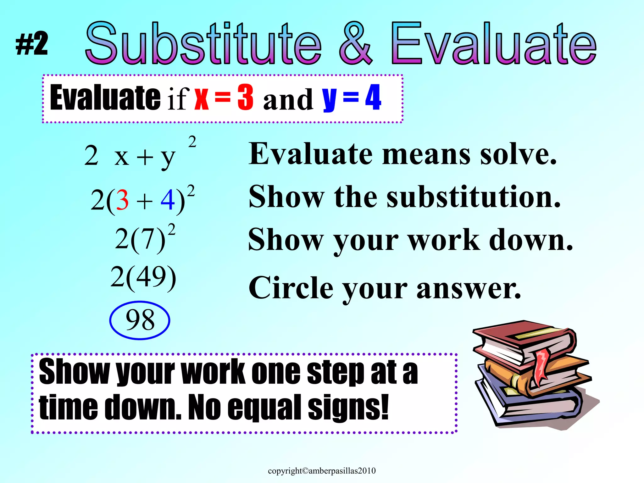 Evaluate Algebraic Expressions | PPTX
