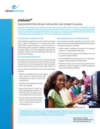 E valuate brochure | PDF | Education industry | Industries