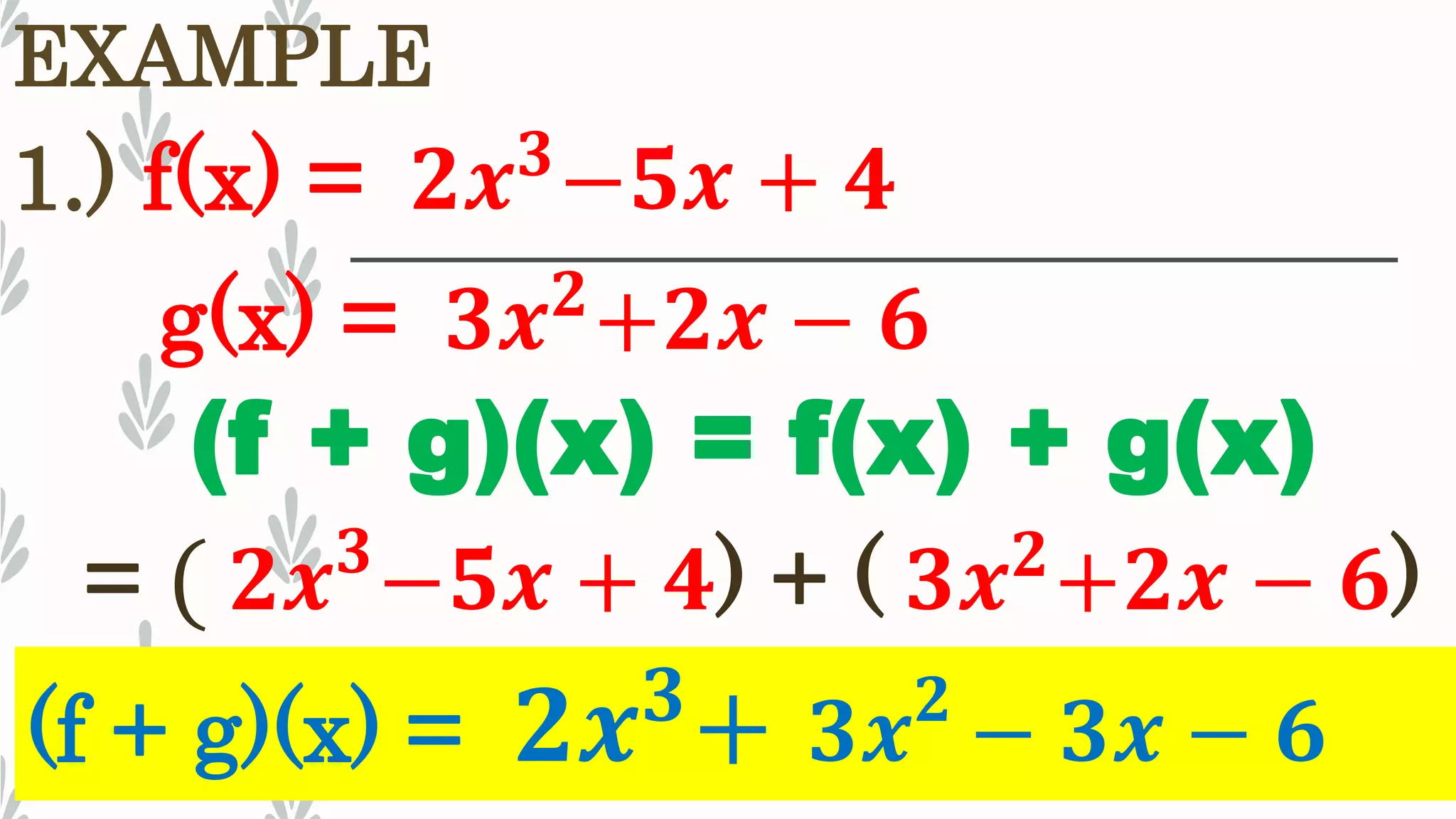 Evaluate functions & fundamental operations of functions | PPTX