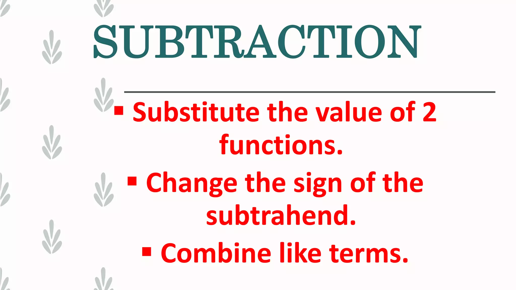 Evaluate functions & fundamental operations of functions | PPTX