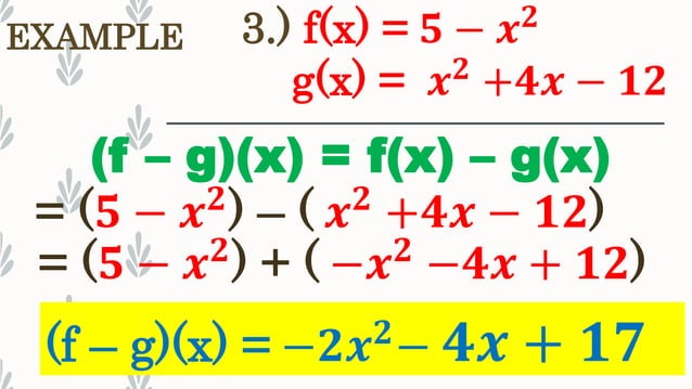 Evaluate functions & fundamental operations of functions | PPTX