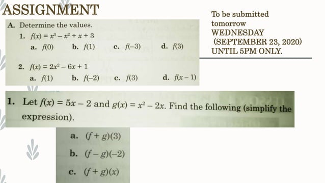 Evaluate functions & fundamental operations of functions | PPTX