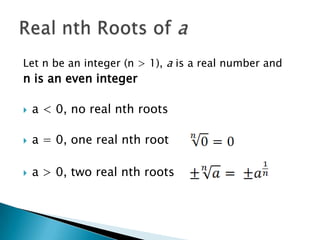 Evaluate nth roots and use rational exponents | PPTX