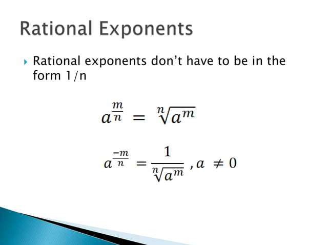 Evaluate nth roots and use rational exponents | PPT