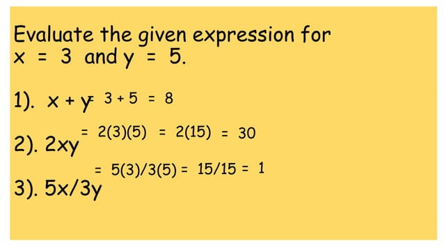 Evaluate the given expression | PPTX