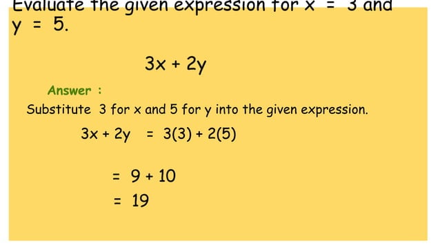 Evaluate the given expression | PPTX