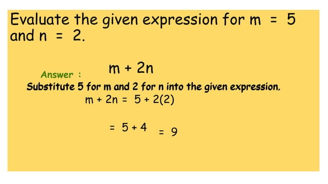 Evaluate the given expression | PPTX