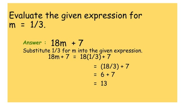 Evaluate the given expression | PPTX