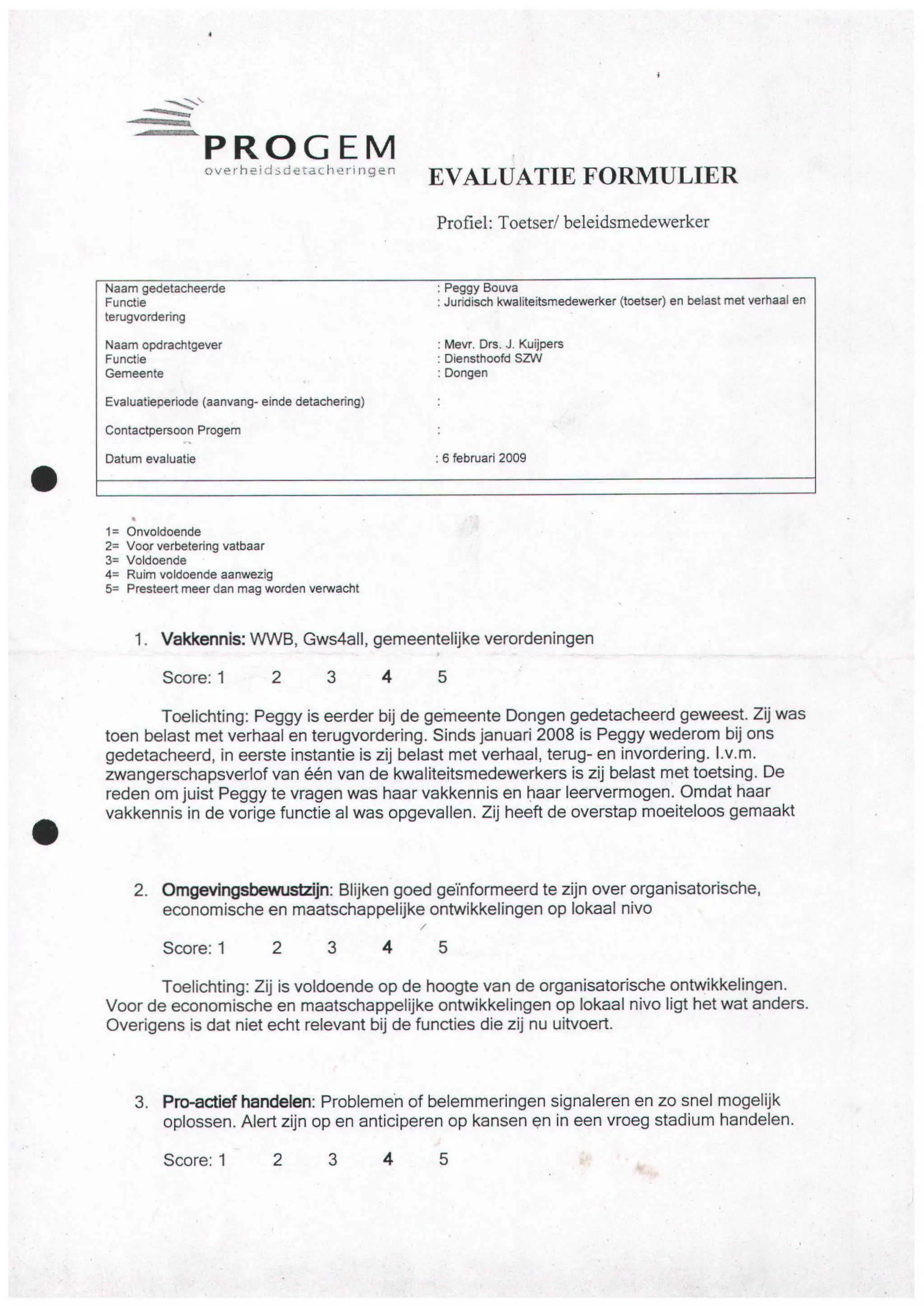 Evaluatieformulier Gemeente Dongen | PDF