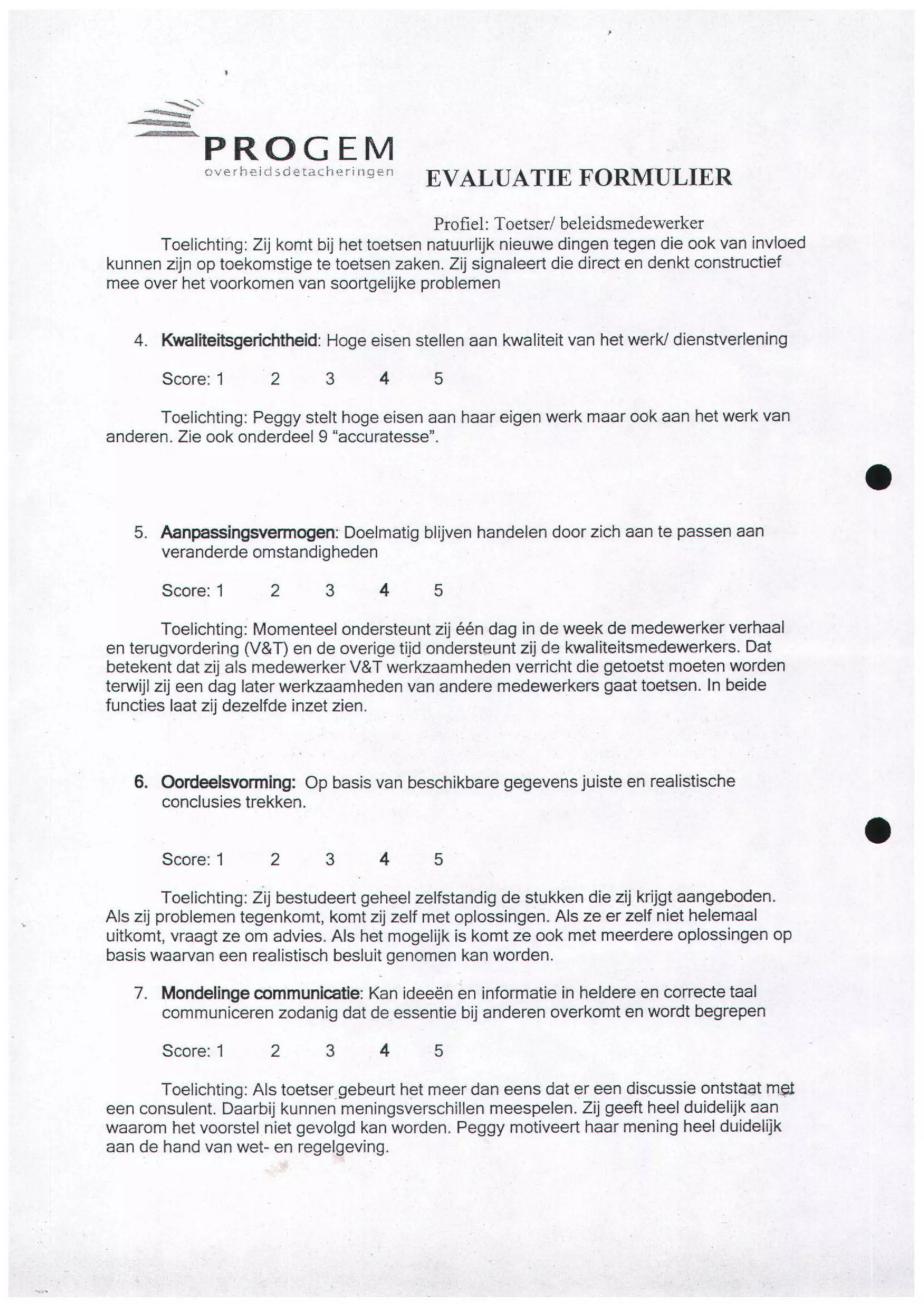 Evaluatieformulier Gemeente Dongen | PDF