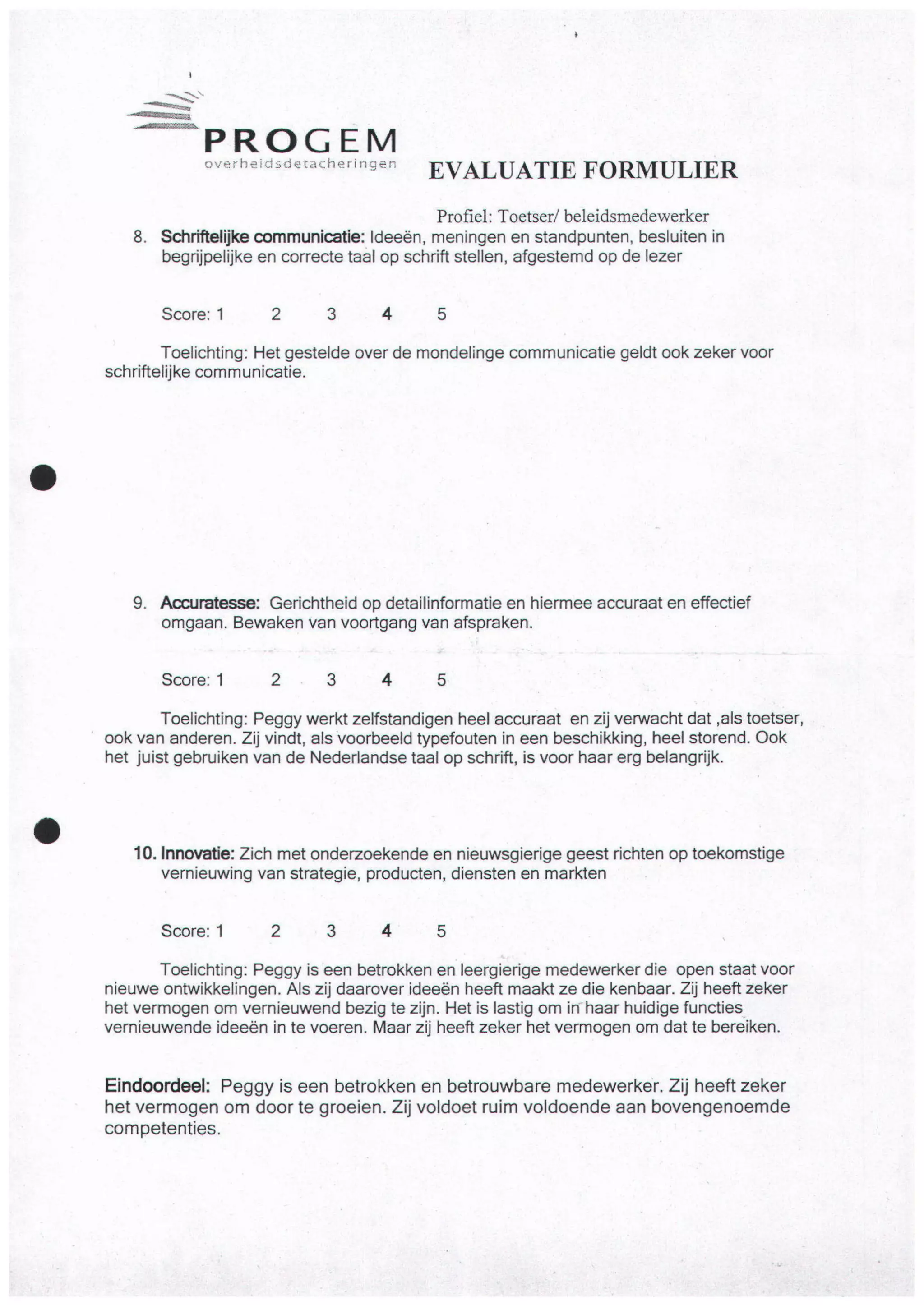 Evaluatieformulier Gemeente Dongen | PDF