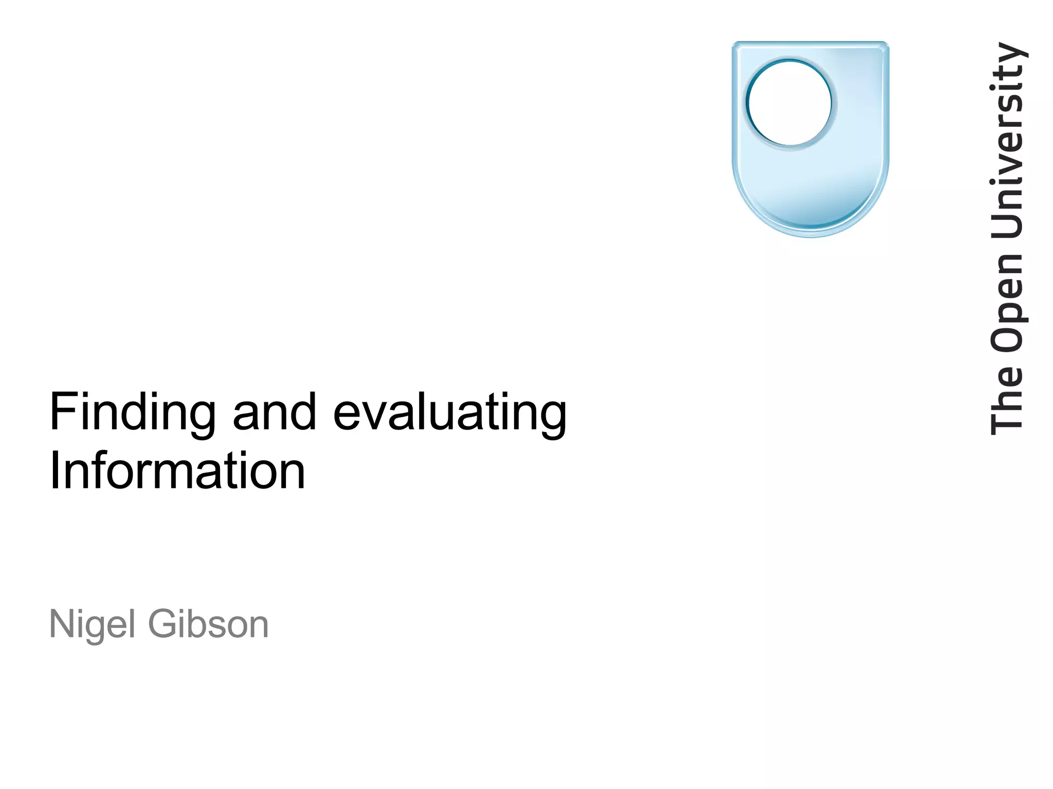 Evaluating Information | PPT